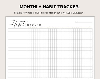 My Mood Tracker Printable Landscape, Habit Tracker Template, Routine ...