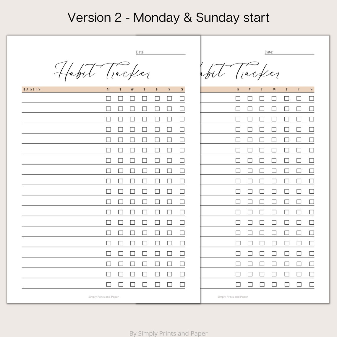 Editable Weekly Habit Tracker, Printable Habit Tracker Template, 7 Day ...