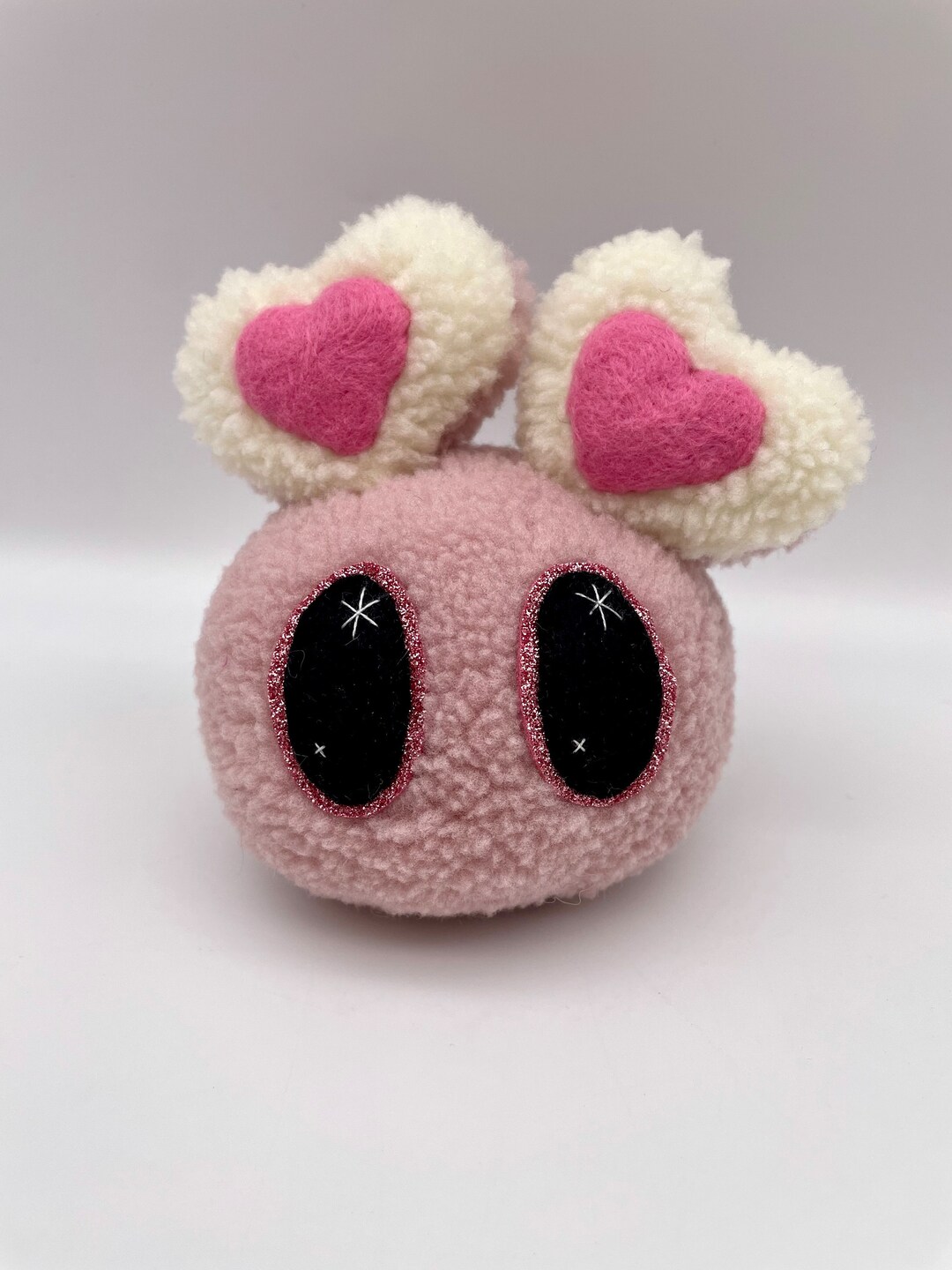 Love Monster | Pink Faux Fur Plushie | Handmade Small Plushie | Monster ...