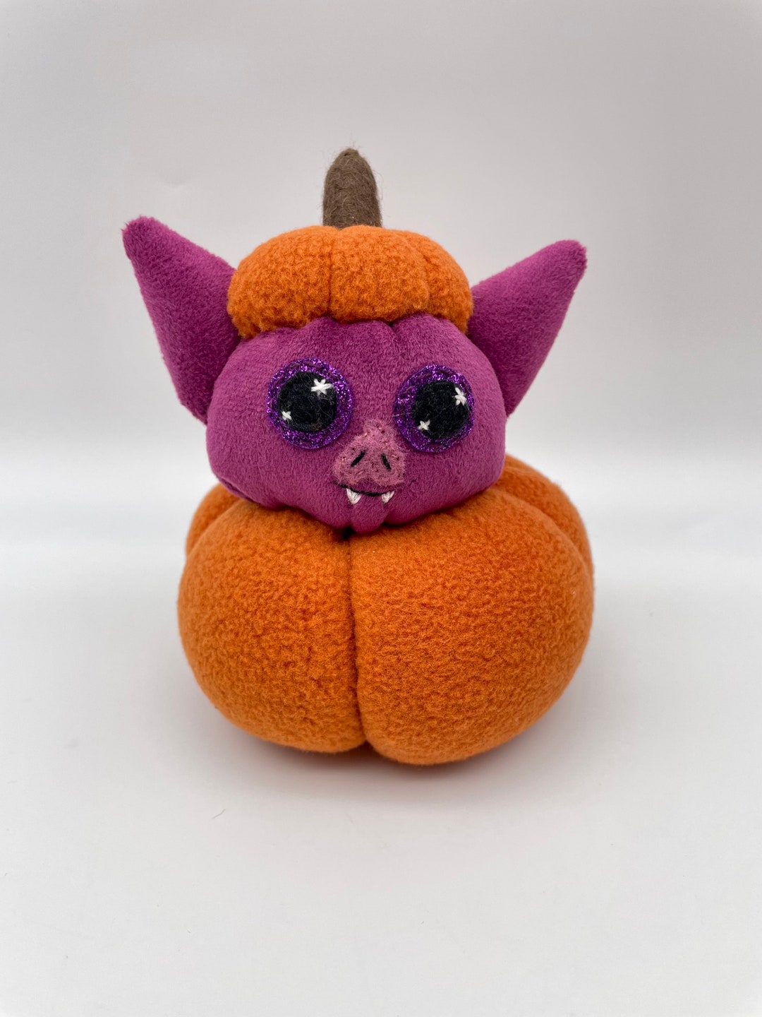 Purple Velvet Bat in Pumpkin | Handmade Halloween Decoration - Etsy