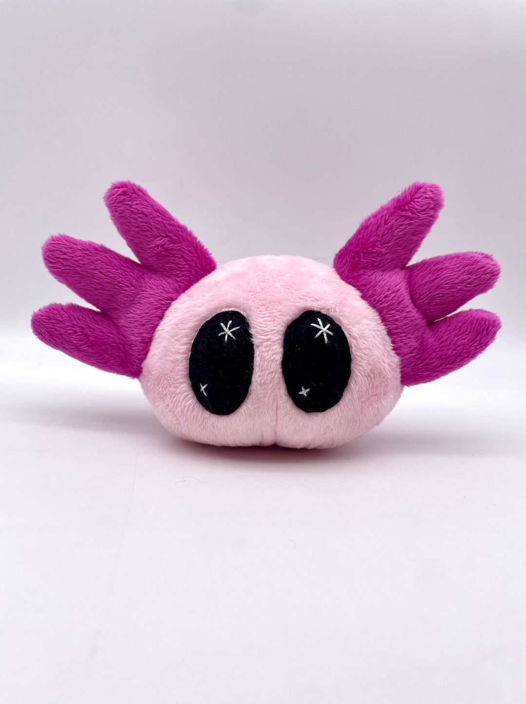 Pink Axolotl Creature Soft Minky Fabric Plushie Handmade Small Plushie ...