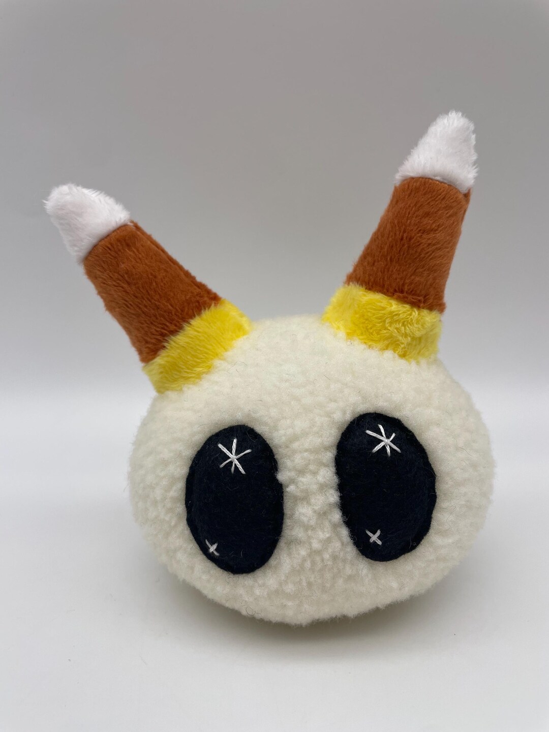 Candy Corn Horned Monster Ball Stuffie Halloween Critter White Sherpa ...