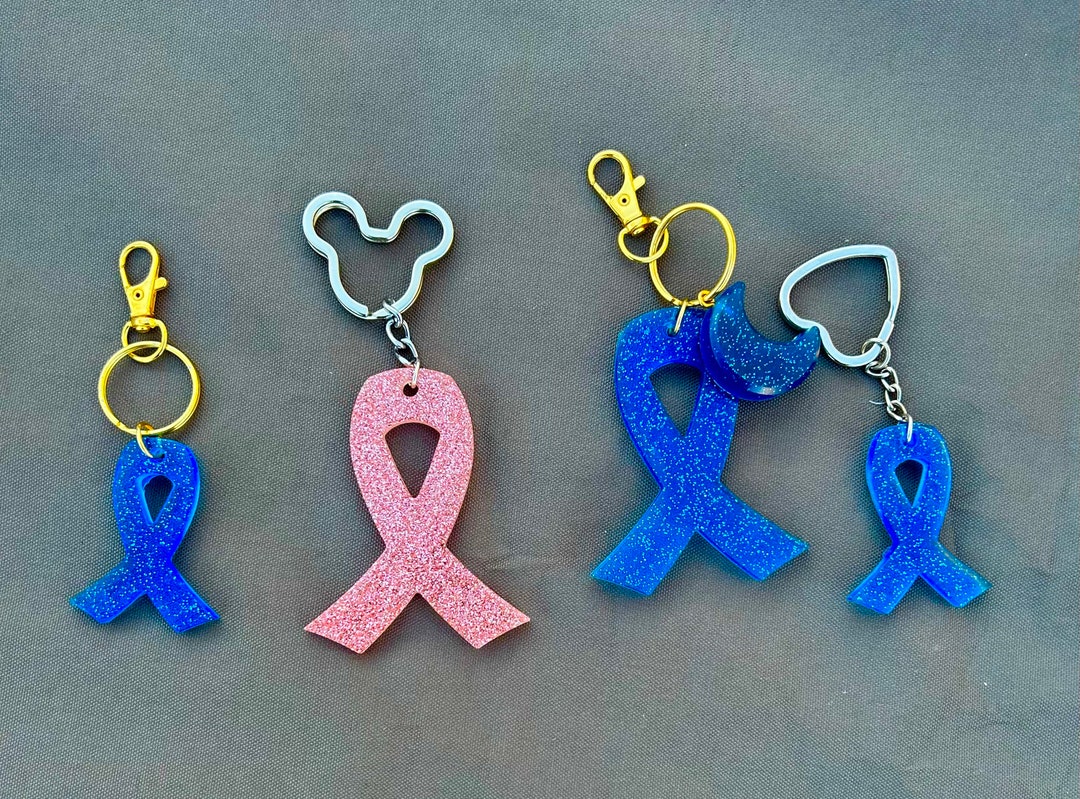 Cancer Ribbon Keychains - Etsy