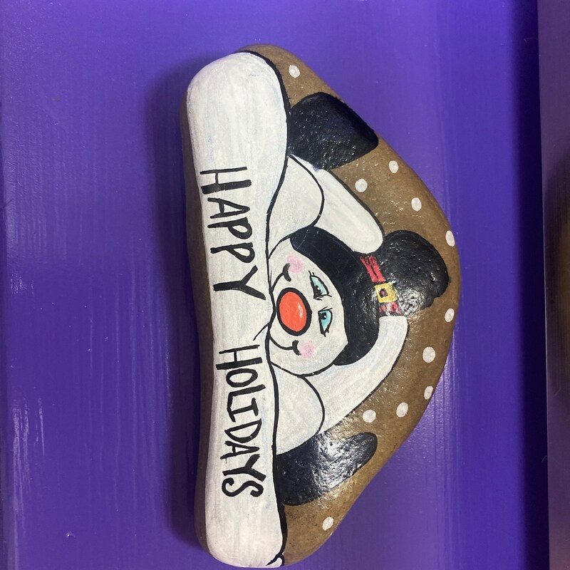 Painted Snowman Rocks - Etsy