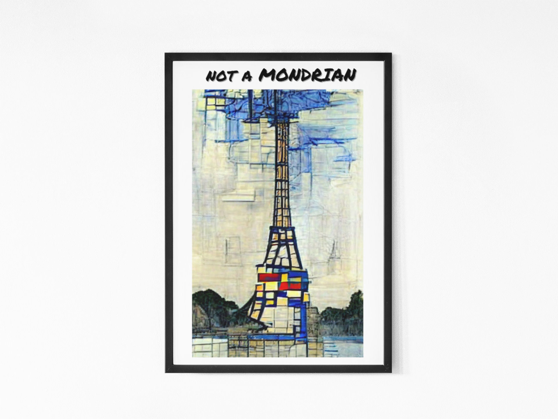 Tour Eiffel Poster Paris Mondrian Style Printable Digital - Etsy