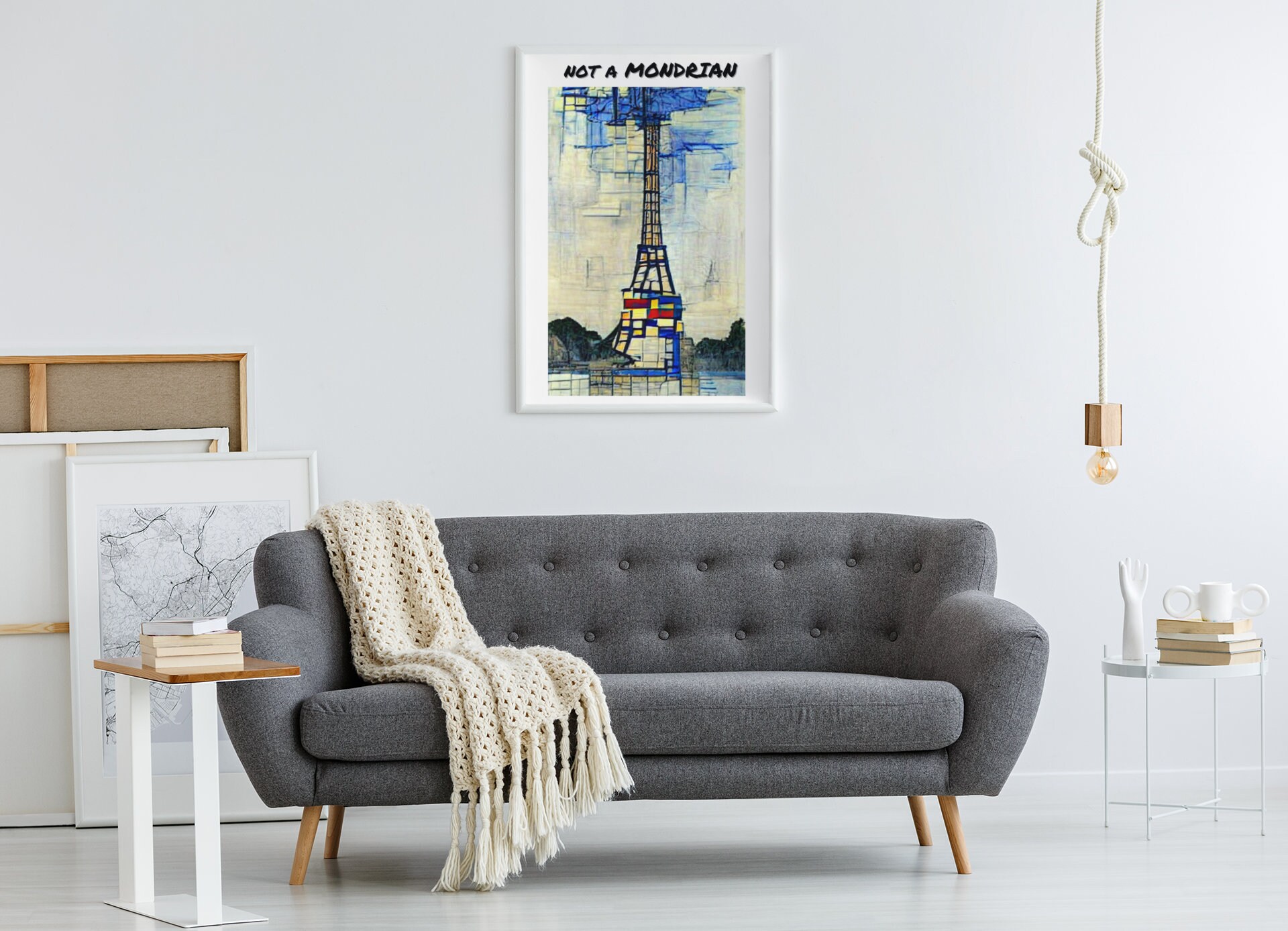 Tour Eiffel Poster Paris Mondrian Style Printable Digital - Etsy