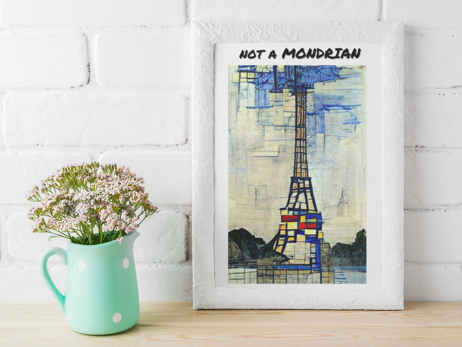 Tour Eiffel Poster Paris Mondrian Style Printable Digital | Etsy
