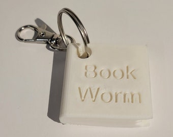 Bookworm Keychain - Etsy