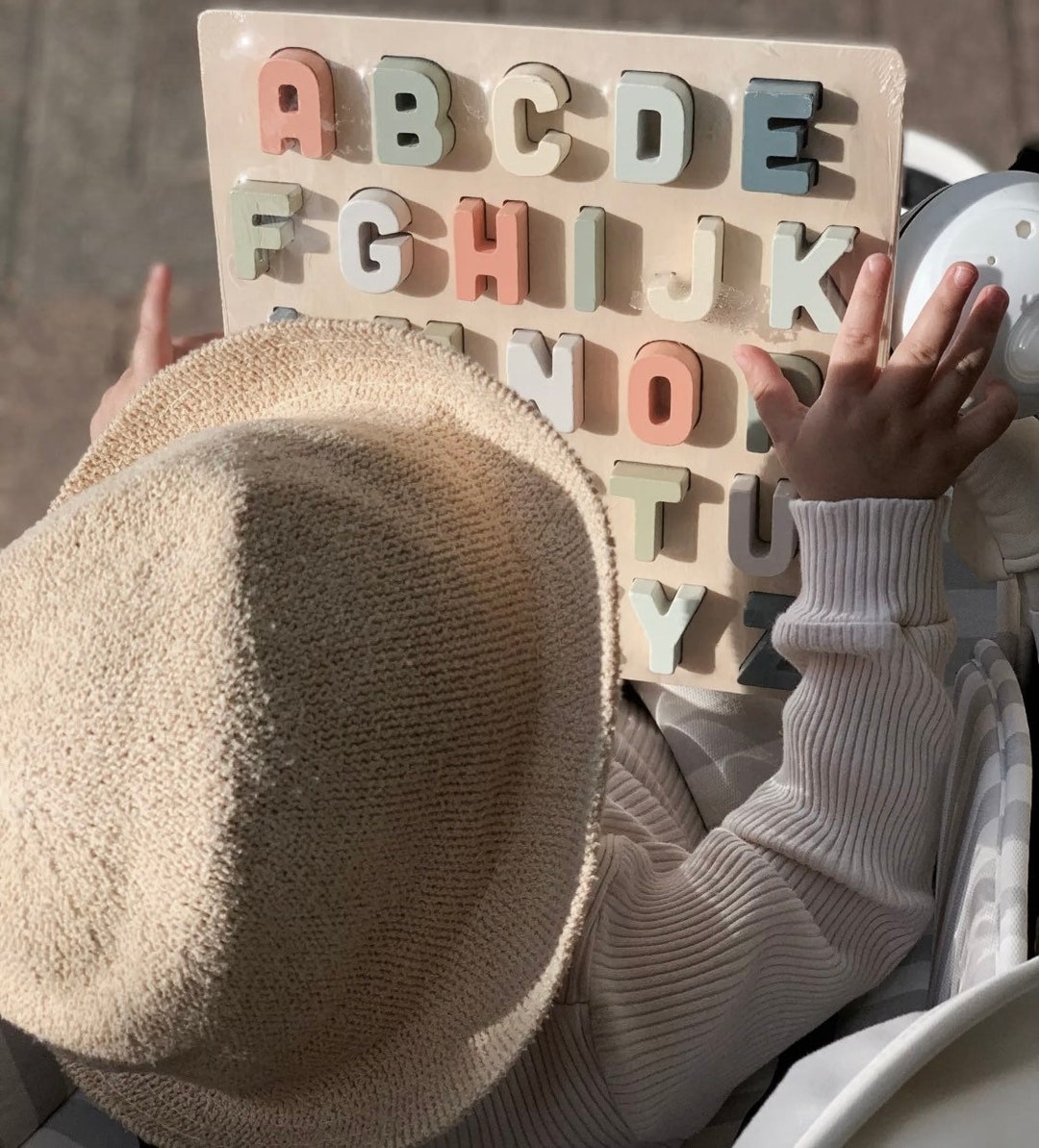 Wooden Alphabet Puzzle Letters Shape Sorter Toddler Wooden Toy ...