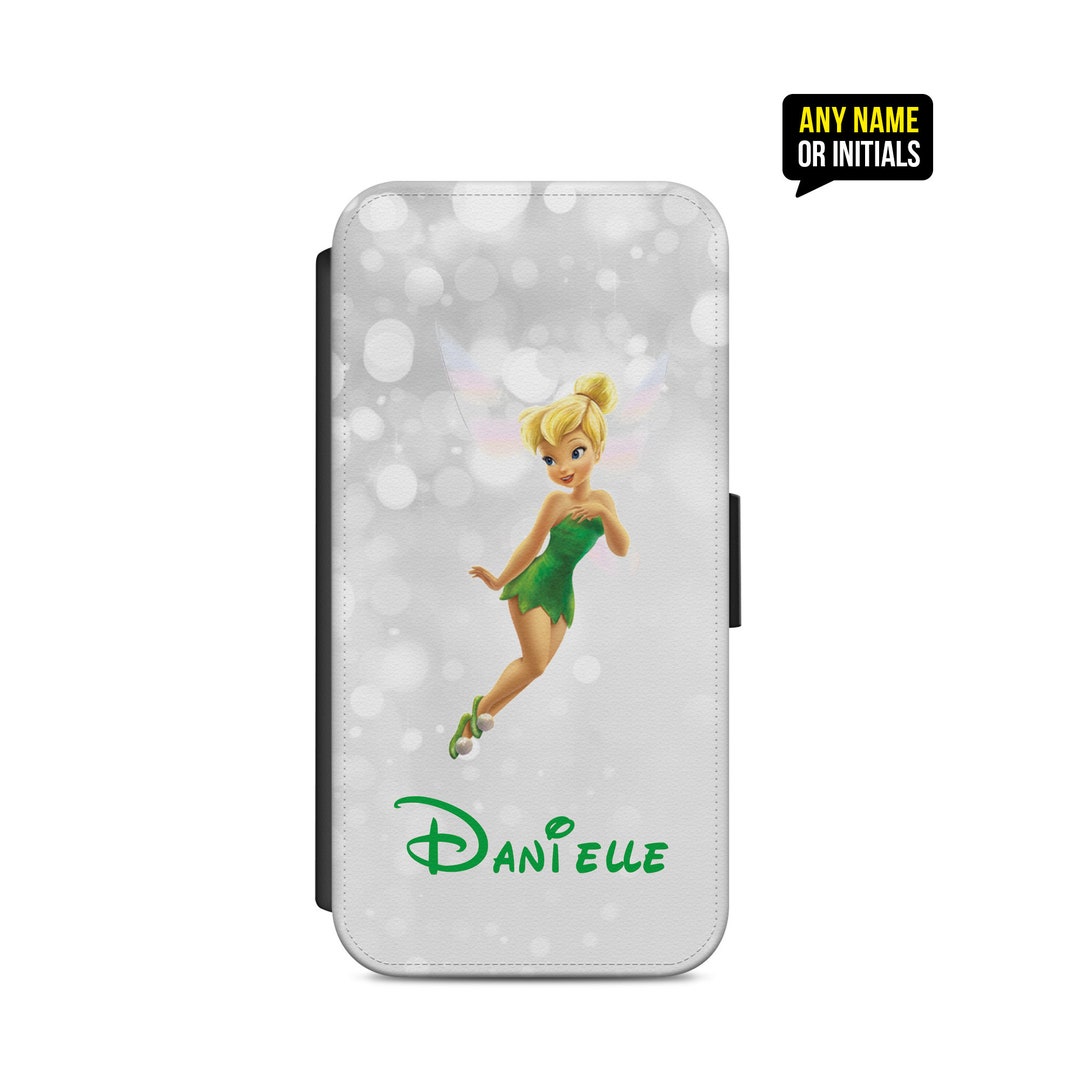 Personalised Name Initials Disney Tinkerbell D44 Wallet Phone Cover ...