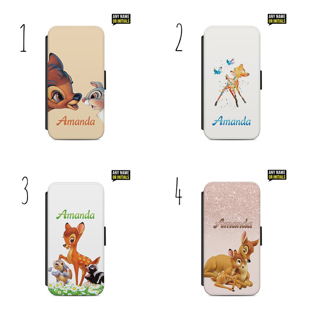 Personalised Name Initials Bambi Disney D46 Wallet Phone Cover-case ...