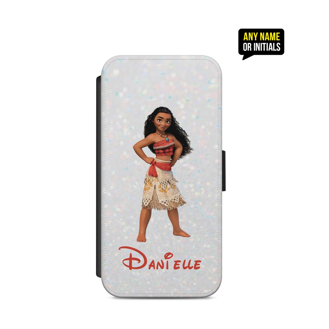 Personalised Name Initials Disney Moana D42 Wallet Phone Cover-case ...