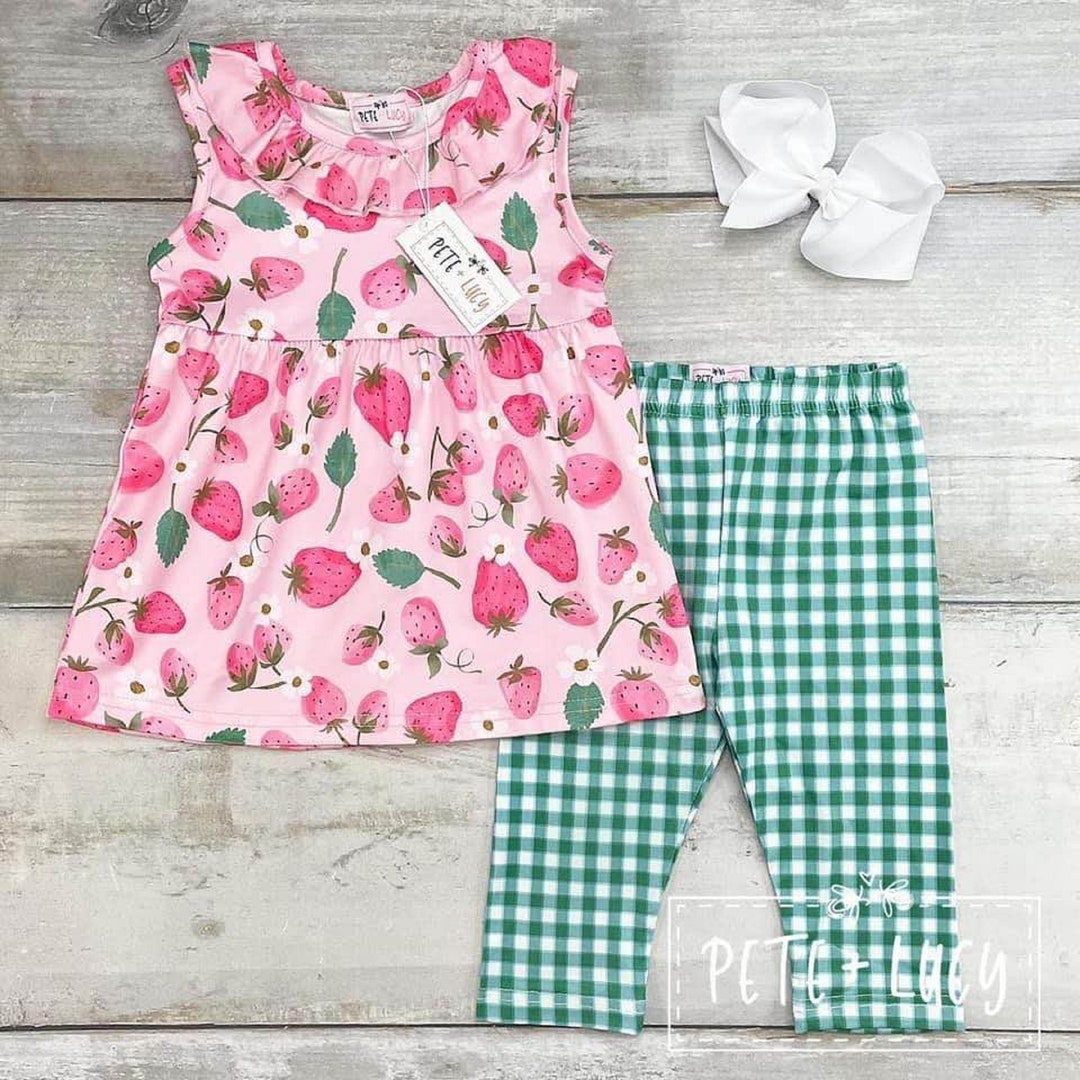 Pete Lucy Strawberry Picnic Capri Set - Etsy