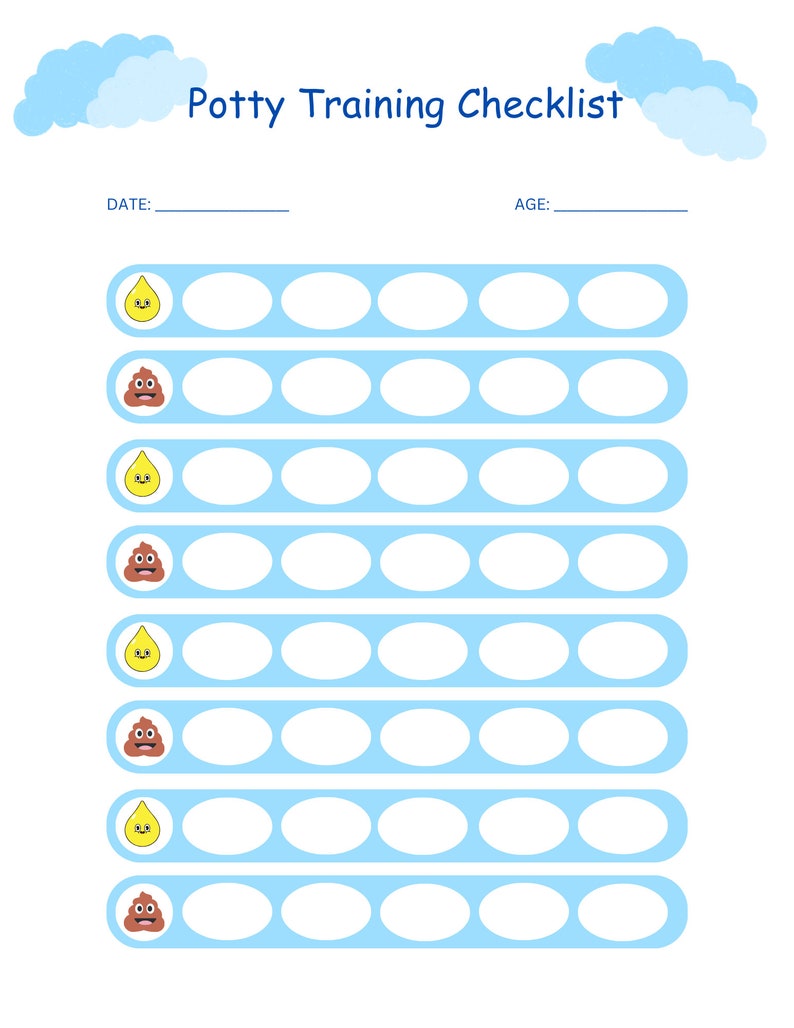 Baby Potty Training Checklist - Etsy
