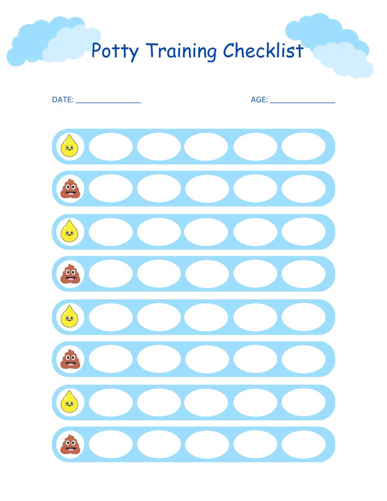 Baby Potty Training Checklist - Etsy