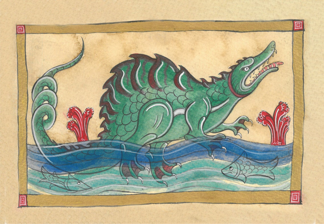 Medieval Spinosaurus Illuminated Manuscript Print - Etsy