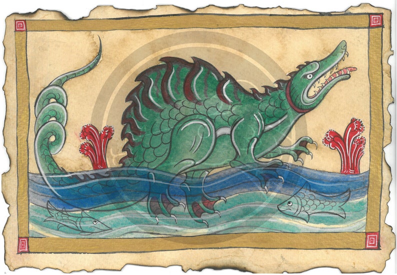 Medieval Spinosaurus Illuminated Manuscript Print - Etsy