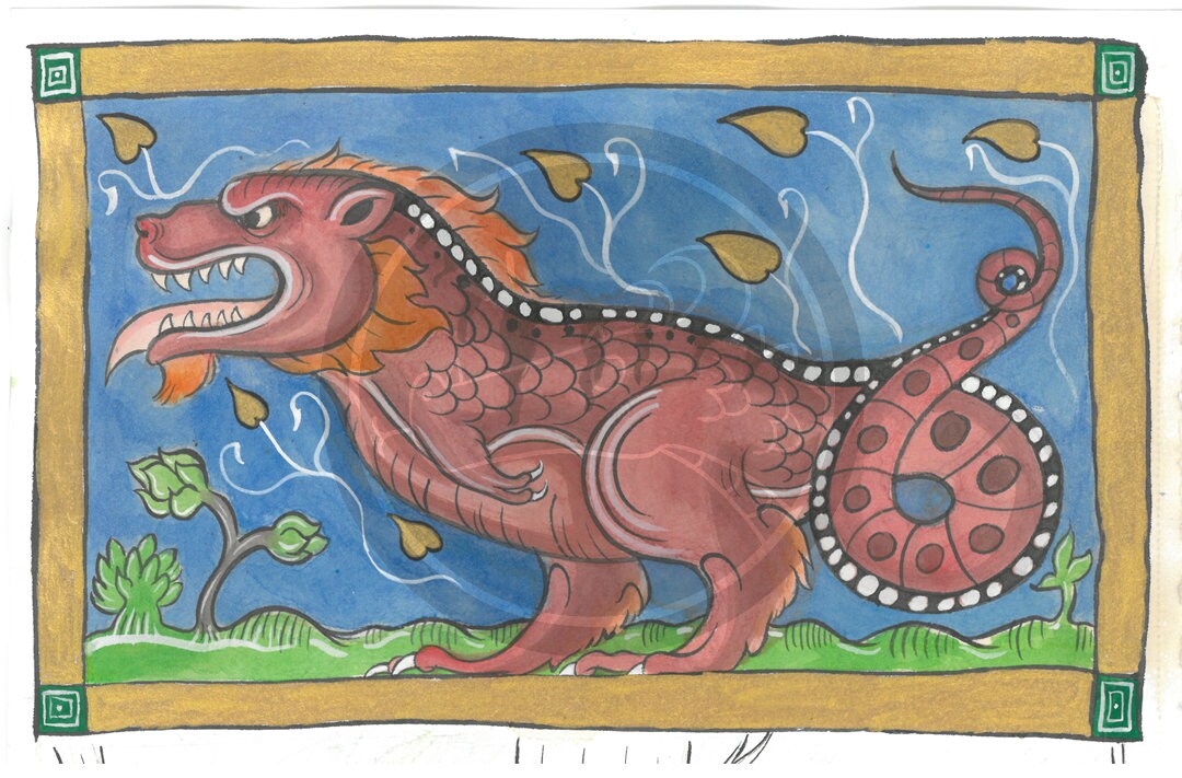 Medieval Tyrannosaurus Rex Illuminated Manuscript Print - Etsy