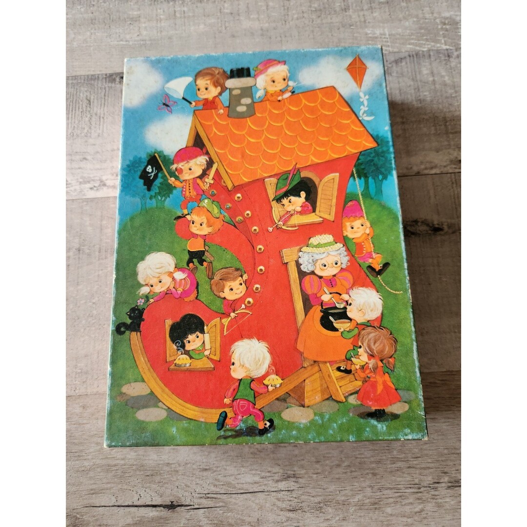 1970s Vintage There Was an Old Lady That Lived in a Shoe Jigsaw Puzzle ...