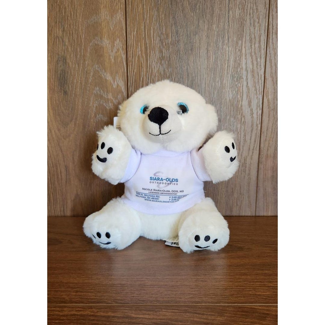 Bear Factory Siara Olds Orthodontics White Polar Bear Plush Stuffed ...