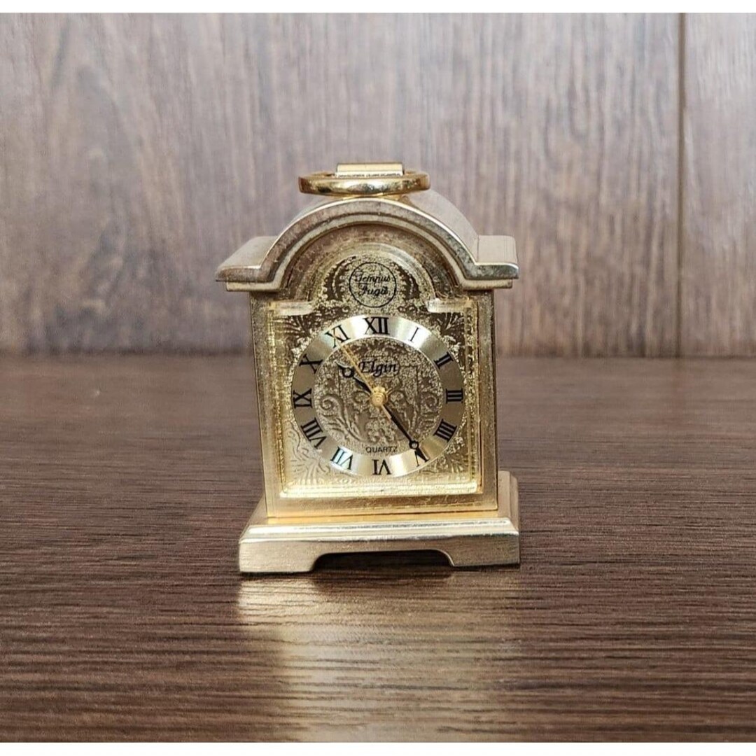 Vintage Elgin Tempus Frigit Brass Color Shelve Mini 2" Clock Antique - Etsy