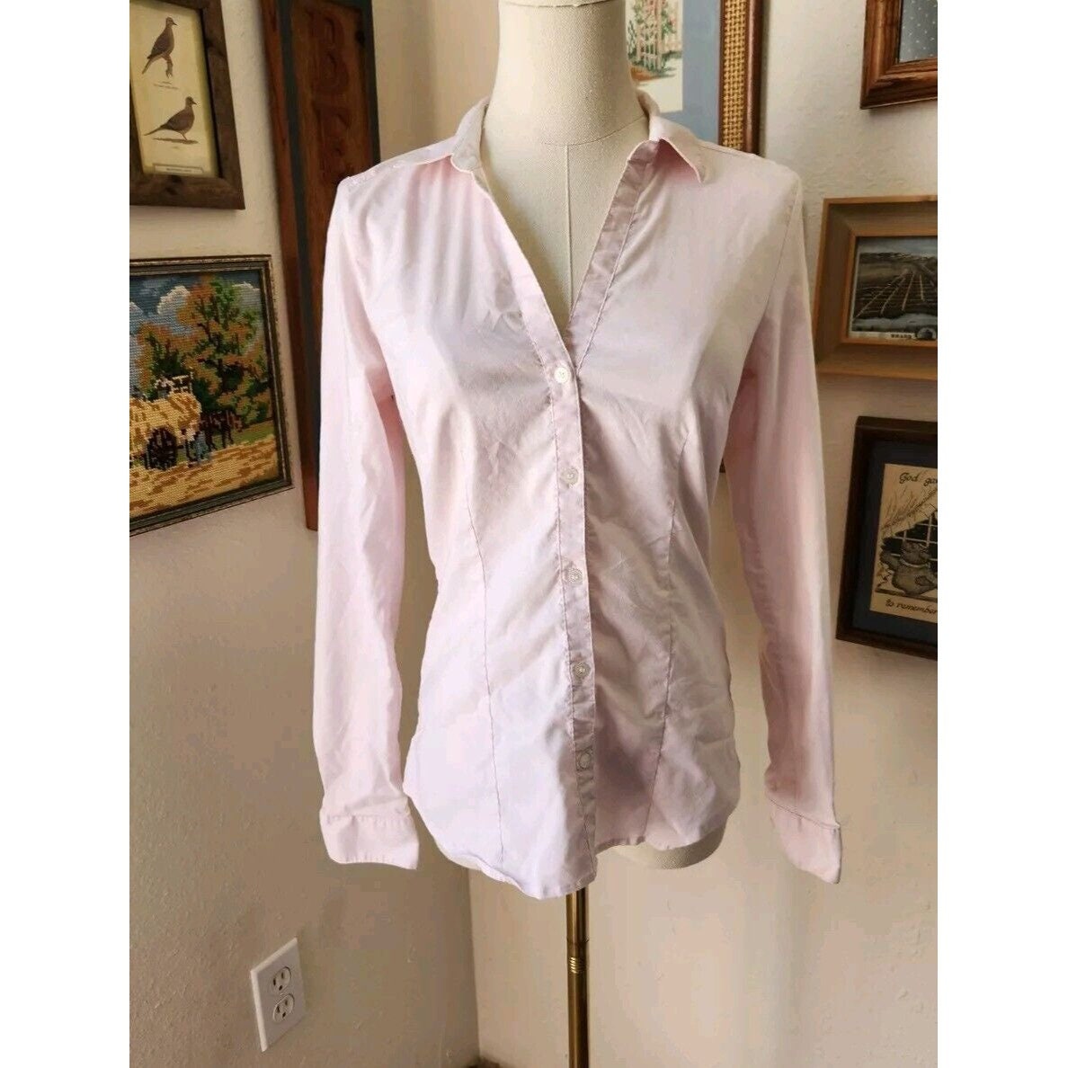 Vintage H&M Light Pink Button Blouse Light Academia Professional Top - Etsy