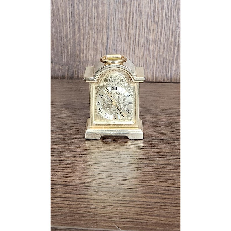 Vintage Elgin Tempus Frigit Brass Color Shelve Mini 2" Clock Antique - Etsy