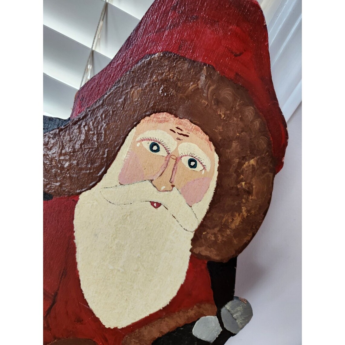 Big Wooden Christmas Sign Scandinavian Santa Clause Vintage Handmade ...