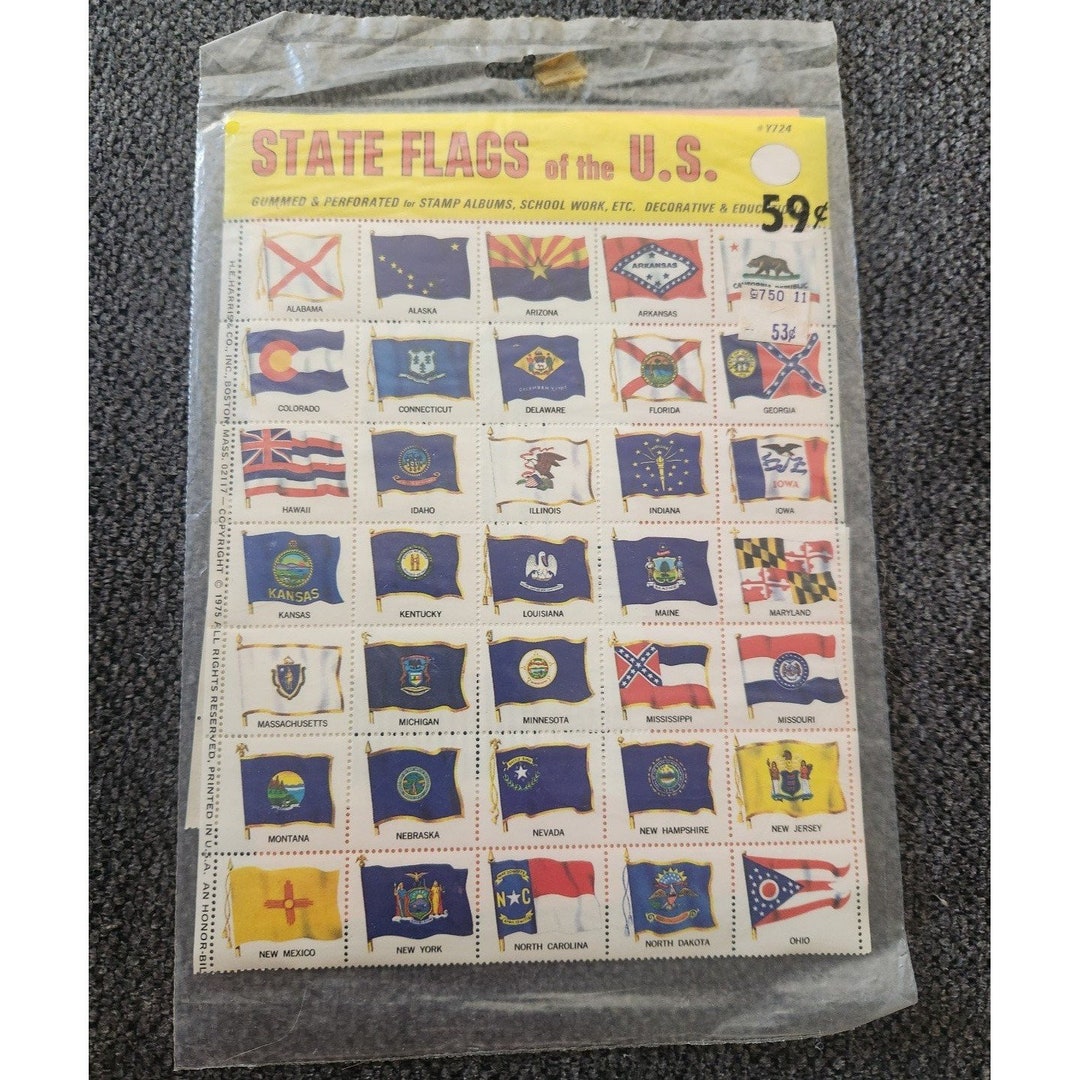 50 State Flags of the U.S. Stamps Sheet by Harris From 1993 - Etsy