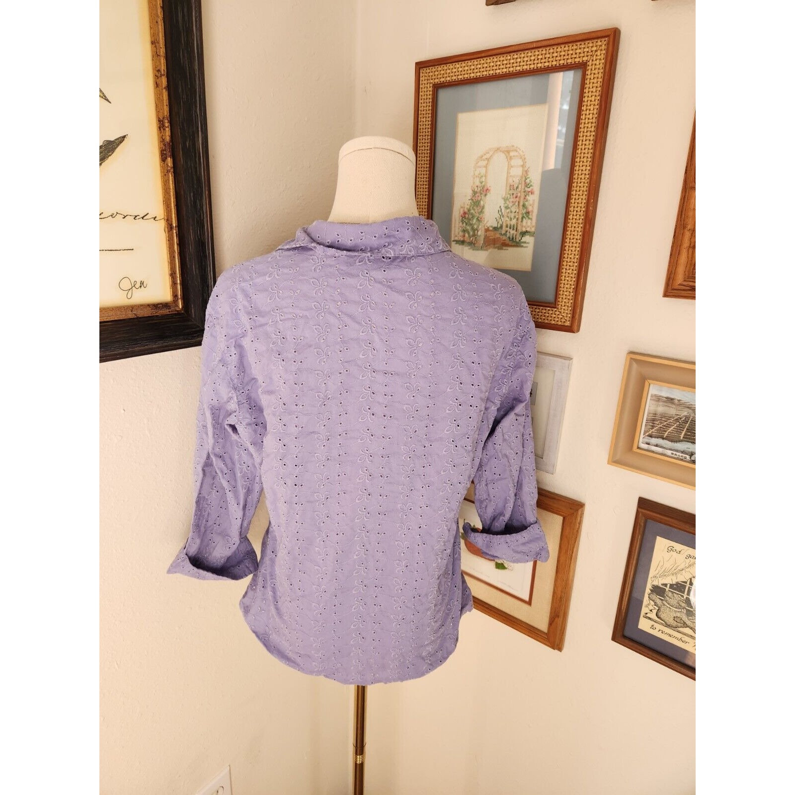 Vintage Periwinkle Purple New Direction Size Small 100% Cotton Button ...