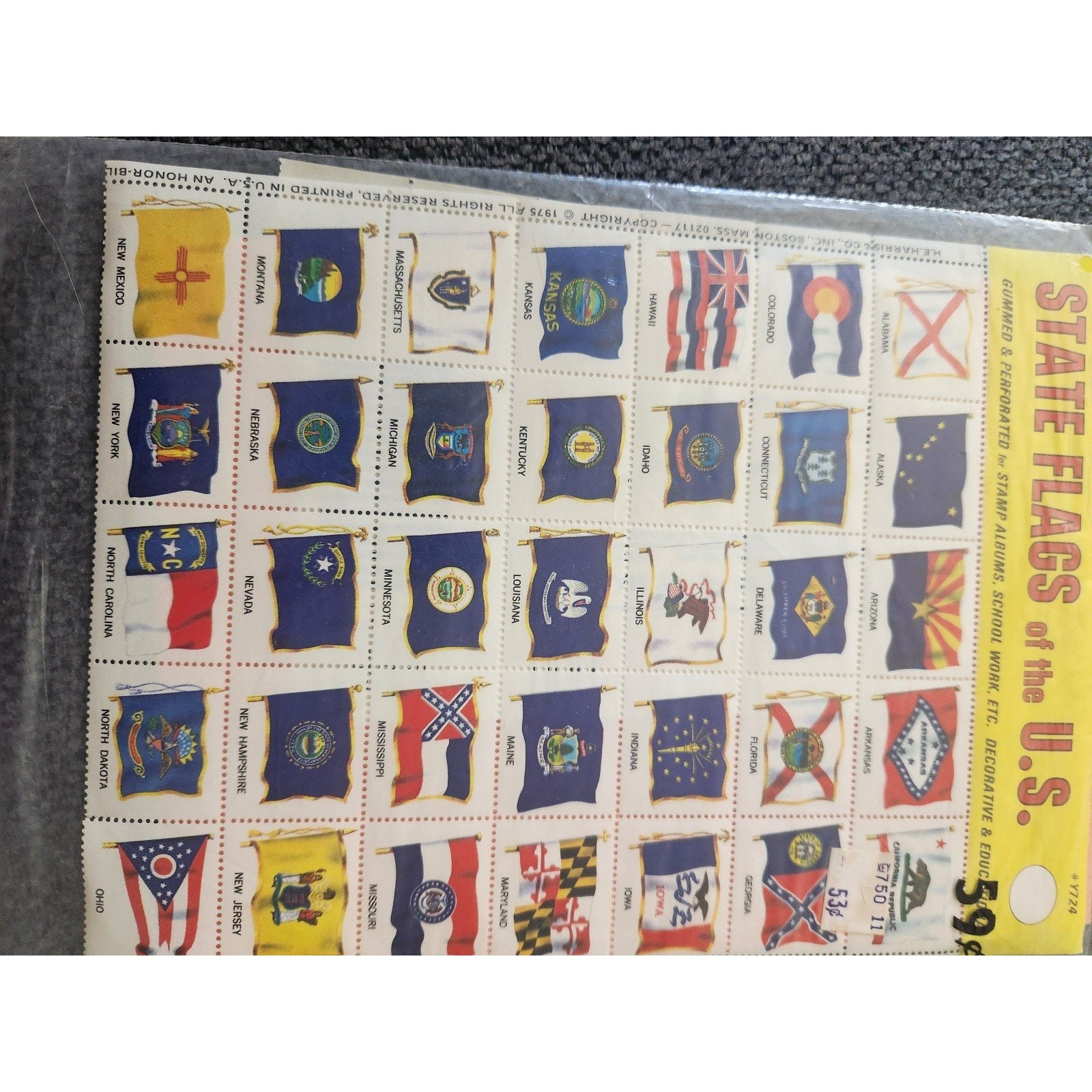 50 State Flags of the U.S. Stamps Sheet by Harris From 1993 - Etsy