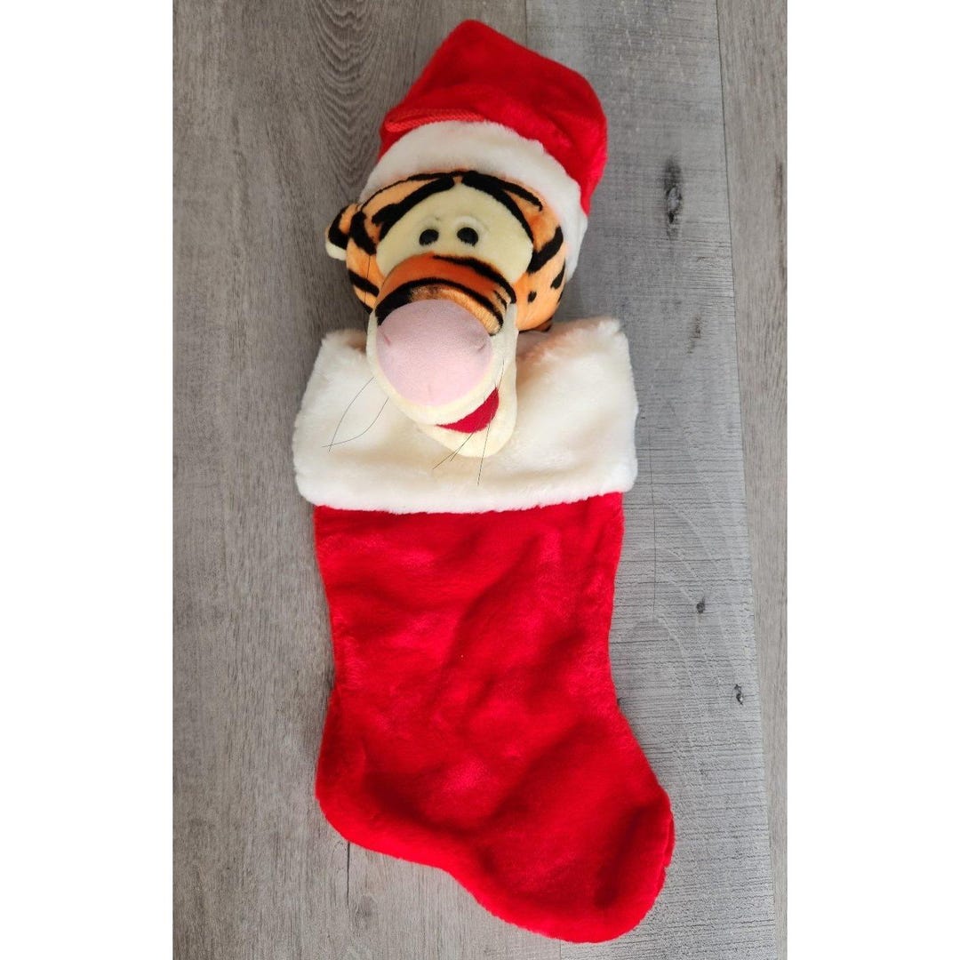 Disney Winnie the Pooh Santa Tigger 3D Plush Christmas Stocking Holiday ...