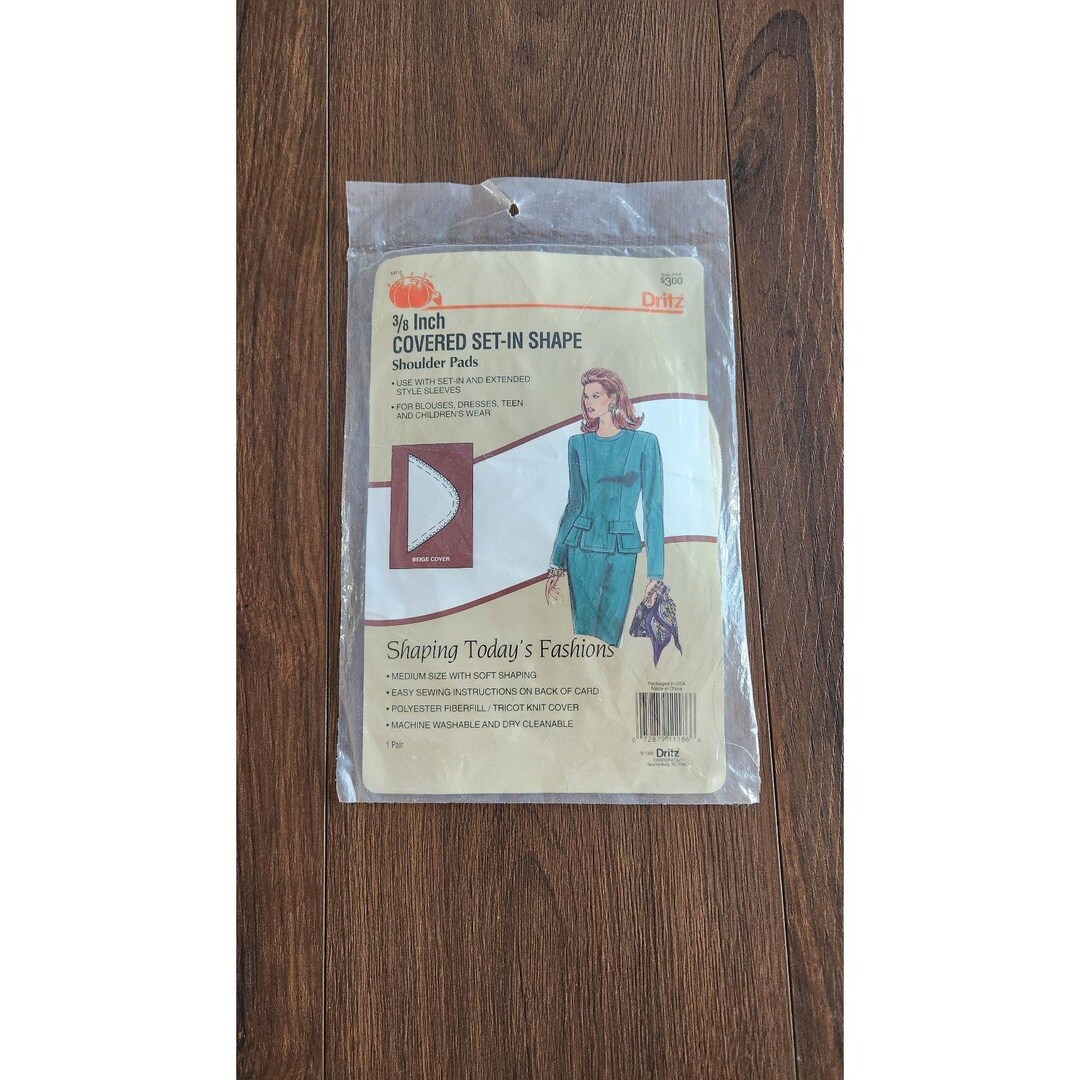 Vintage Prym Dritz White Cover 3/8" Covered Set-in Shape Shoulder Pads ...