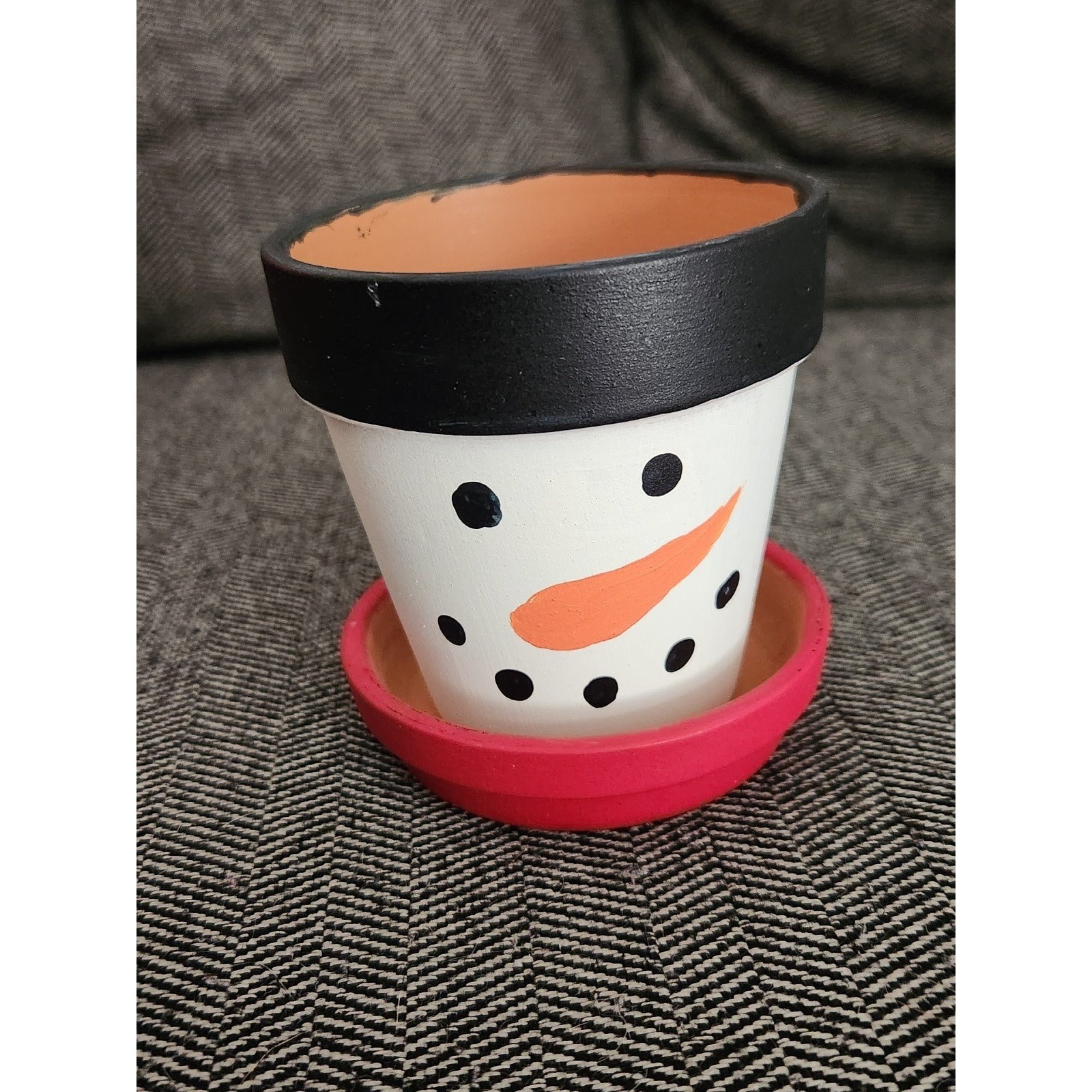 Hand Painted Snowman Planter Pot - Cute Christmas Decor - Etsy