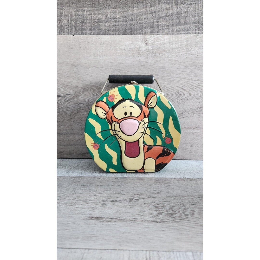 Vintage Green Winnie the Pooh Tigger Lunch Box Tin Collectible ...