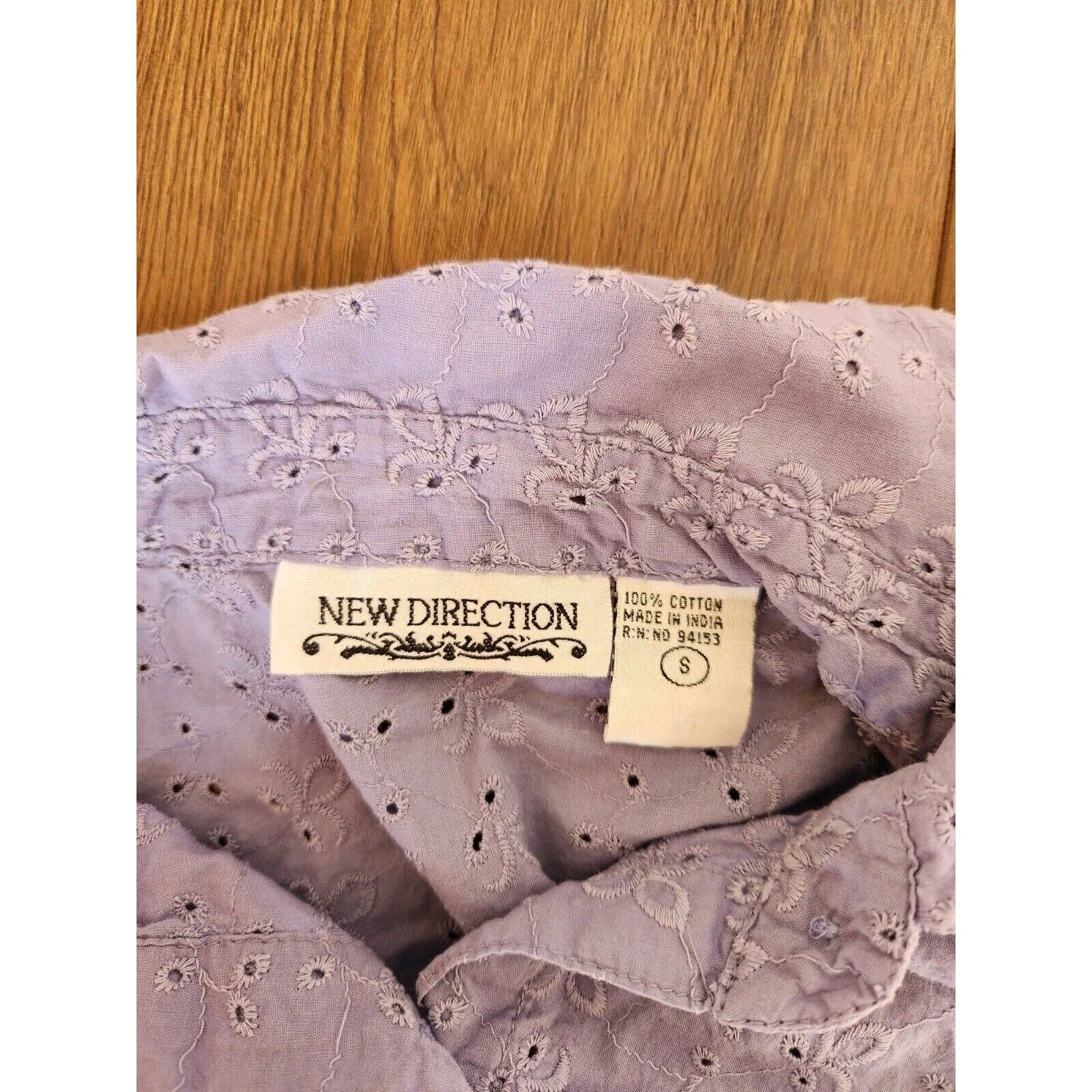 Vintage Periwinkle Purple New Direction Size Small 100% Cotton Button ...