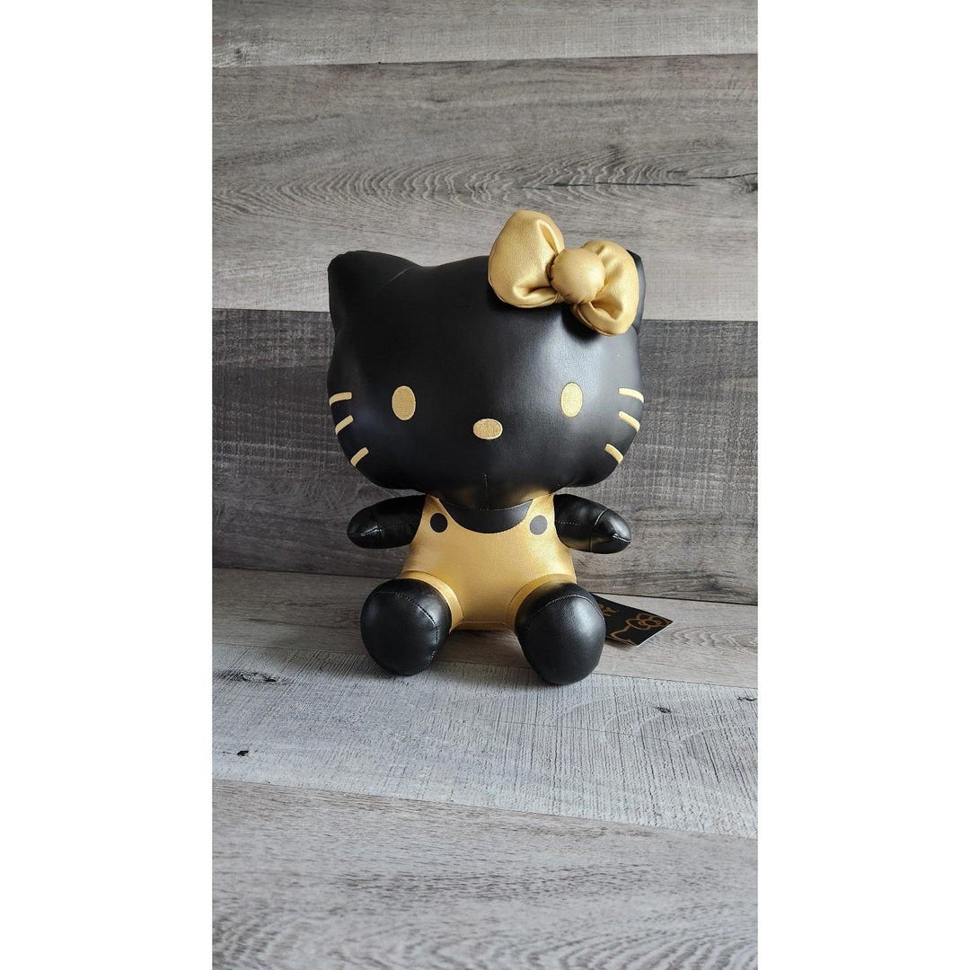 Hello Kitty Plush Kidrobot Black & Gold Vinyl Faux Leather Target 12 ...
