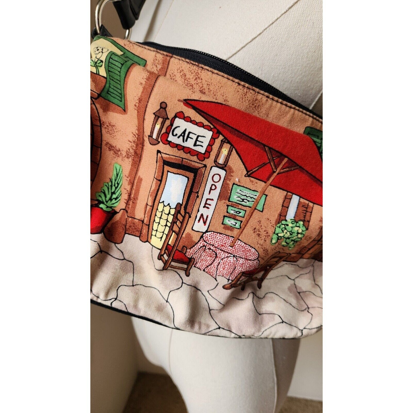 Embroidered Beaded Colorful Cafe Sidewalk Scene Handbag Purse - Etsy