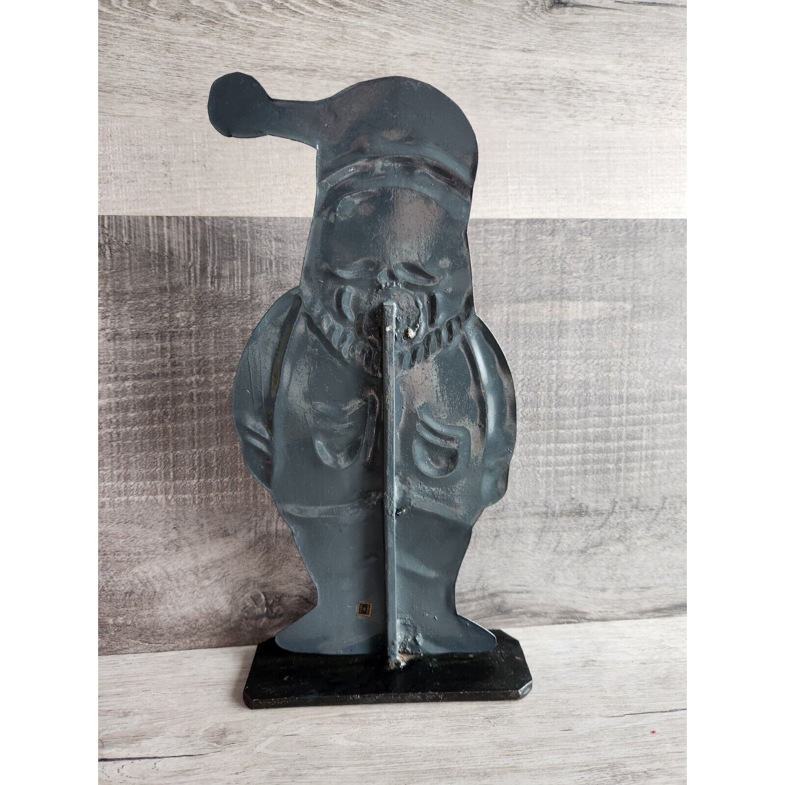 Hand Painted Metal Santa Standing Figurine 11.5" Christmas Decoration ...