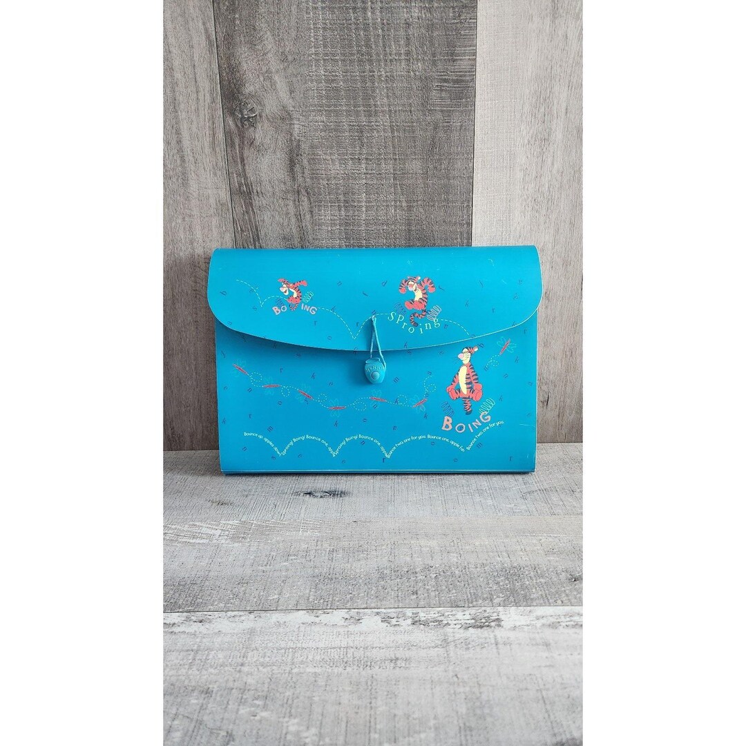 Vintage Disney Winnie the Pooh Blue Tigger Portfolio Binder Folder ...