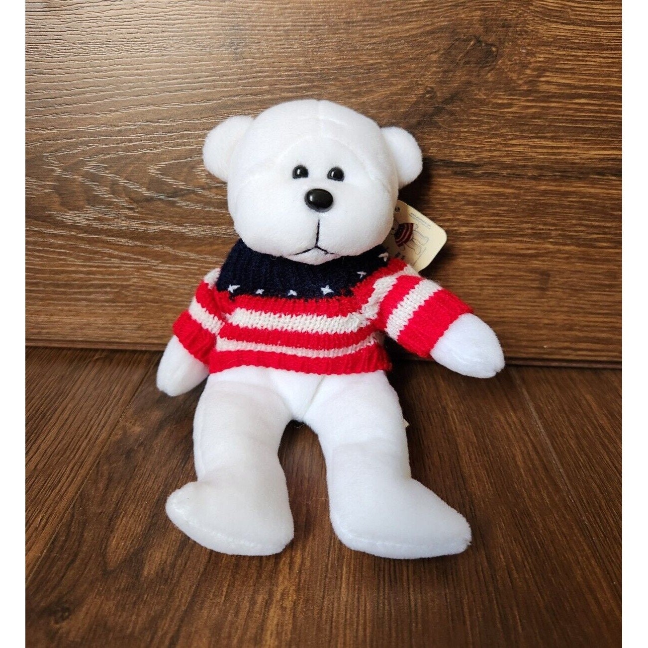 Vintage Teddy Bear Liberty American Flag Sweater Bean Stuffed March of ...
