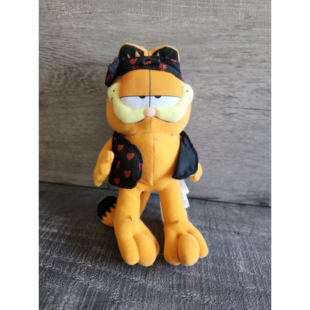 Valentine's Day Garfield Plush Black and Red Heart Vest - Etsy