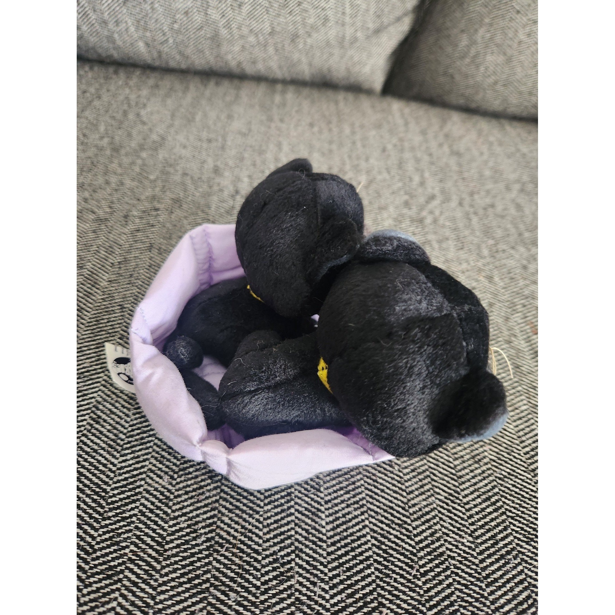 Snubbies Twin Cats Purple Bed Black Cats Plush Stuffed Animal - Etsy
