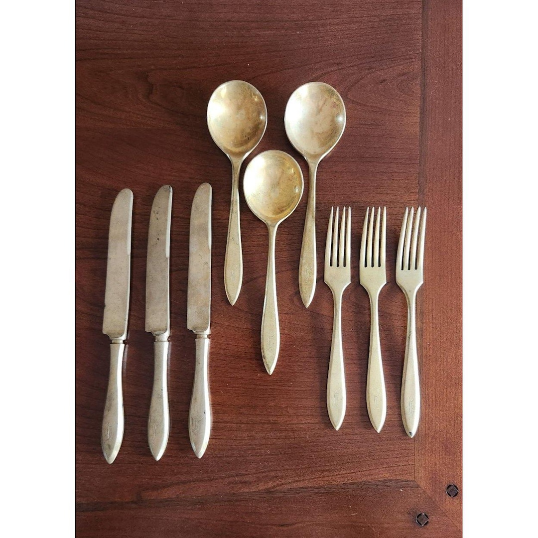 Vintage 9 Piece Dirigold Goldware Flatware Dirilyte Bronze Alloy Set - Etsy
