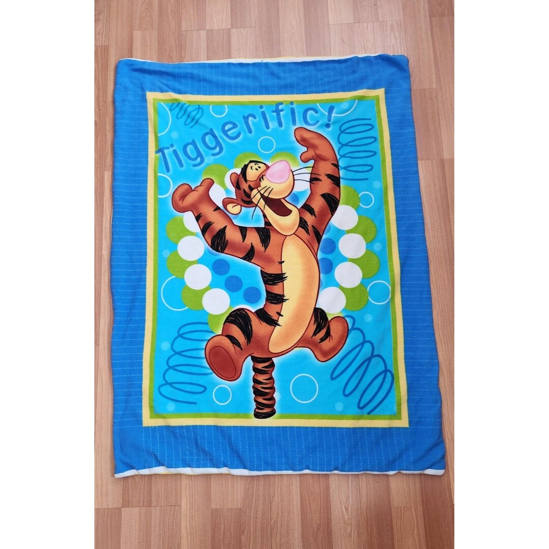 Vintage Soft Blue "tiggerific" Winnie the Pooh Tigger Cot Fleece ...