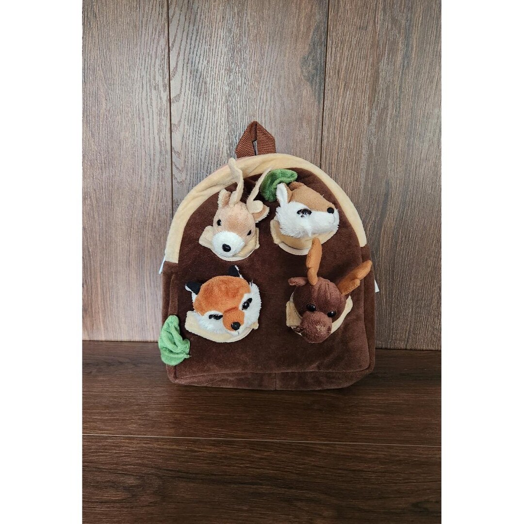 Unipak Forest Child's Animal Mini Backpack 11" With 4 Little Stuffed ...