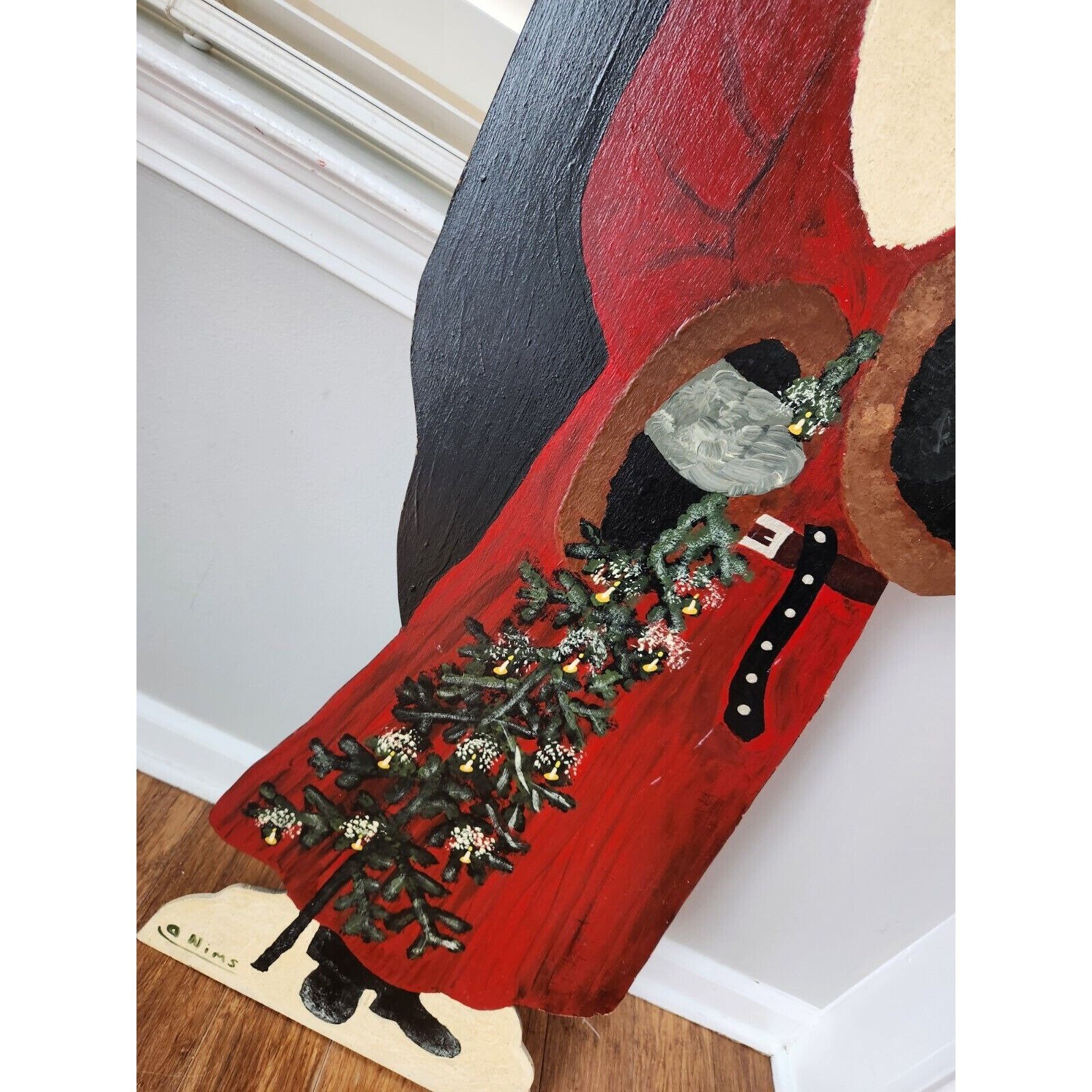 Big Wooden Christmas Sign Scandinavian Santa Clause Vintage Handmade ...