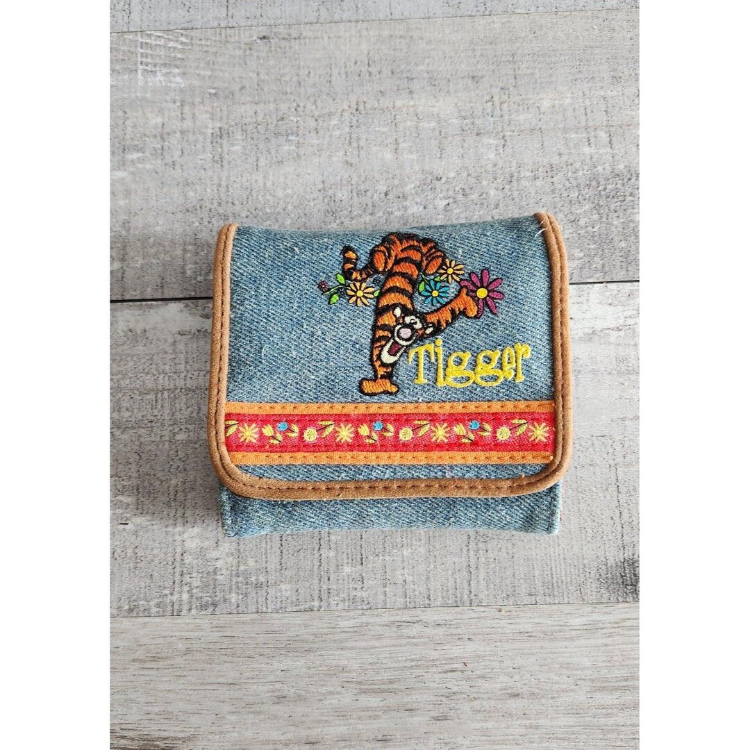 Vintage Disney Winnie the Pooh Tigger Hippie Boho Denim Jean Wallet ...