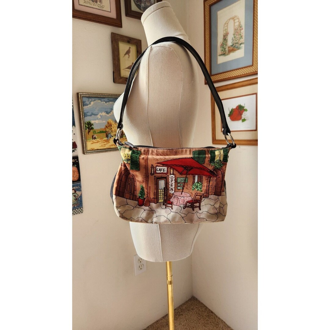 Embroidered Beaded Colorful Cafe Sidewalk Scene Handbag Purse - Etsy