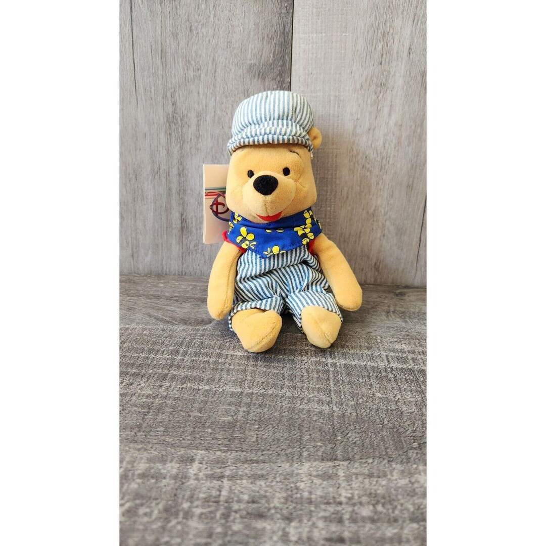 1990s Disney Store 6 Plush Winnie the Pooh Choo Choo Train Conductor ...
